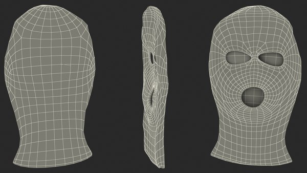 3D Thief Hat Balaclava Laying Black - TurboSquid 1808639