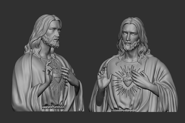 modelo 3d Jesús con el modelo de impresión en 3D del sagrado corazón ...