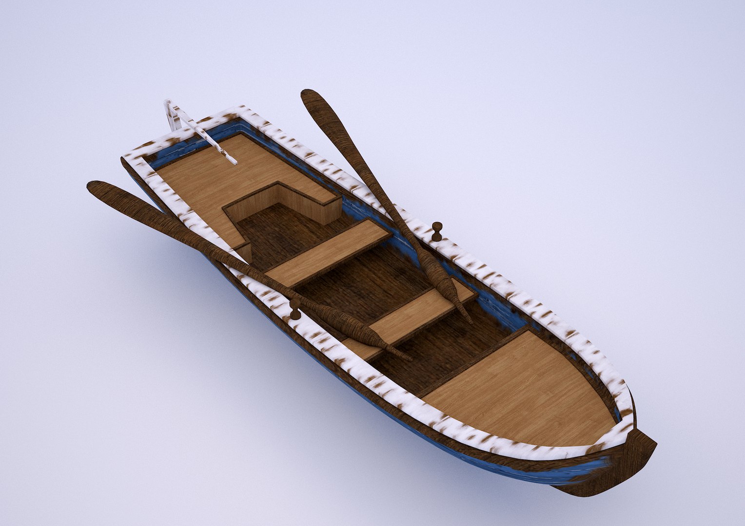 Blue old boat model - TurboSquid 1487674