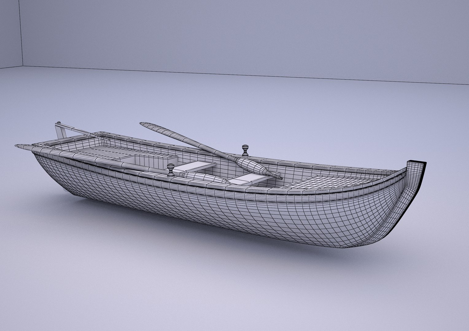Blue old boat model - TurboSquid 1487674