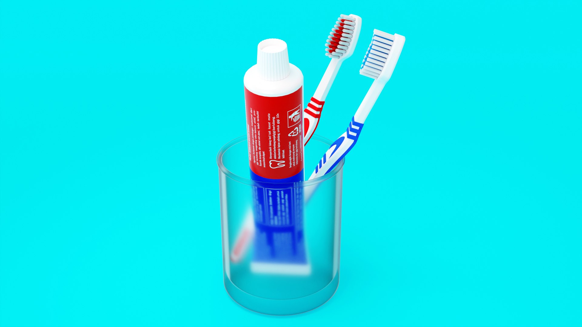 Toothpaste And Toothbrush 3D Model - TurboSquid 2096974