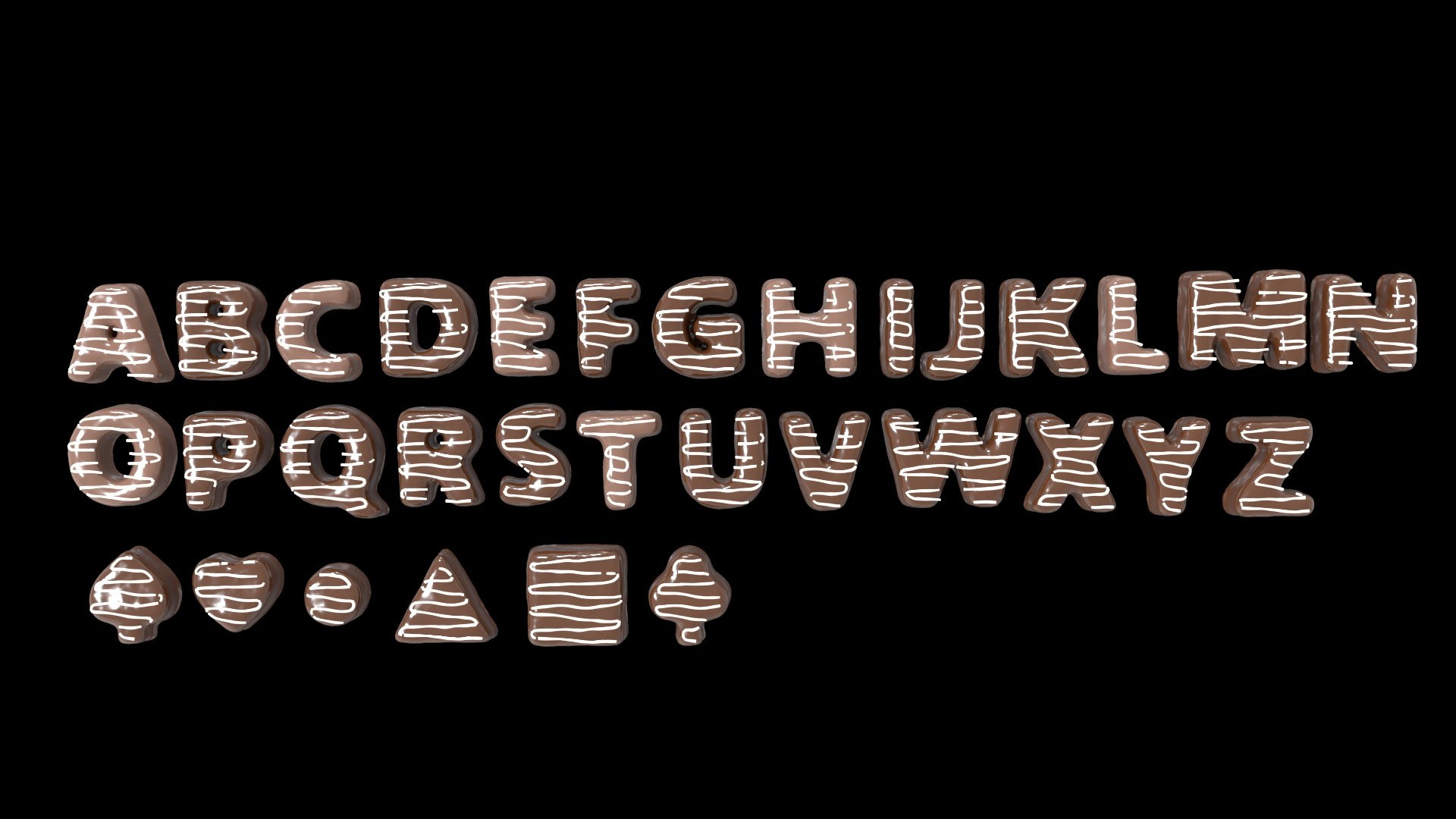 3D Chocolate Alphabet - TurboSquid 1684035