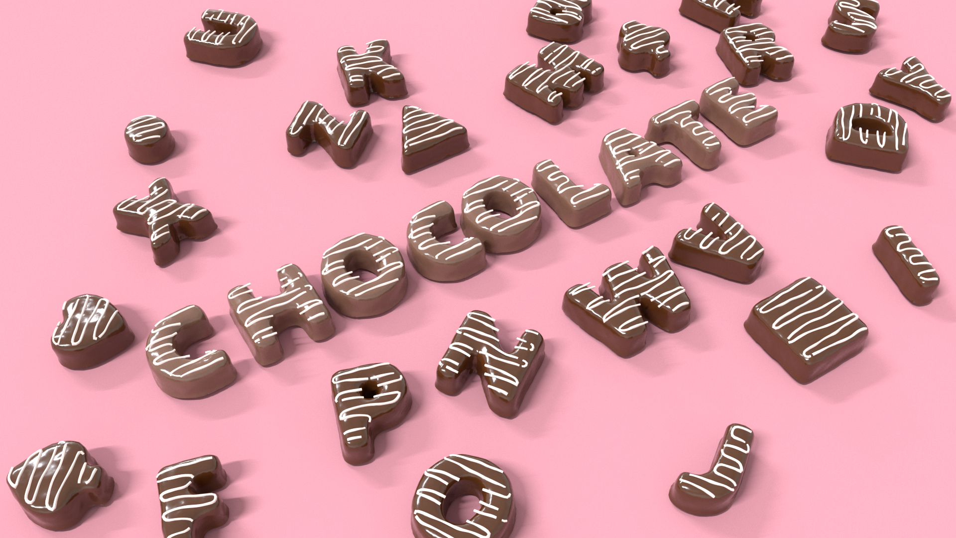 3D chocolate alphabet - TurboSquid 1684035