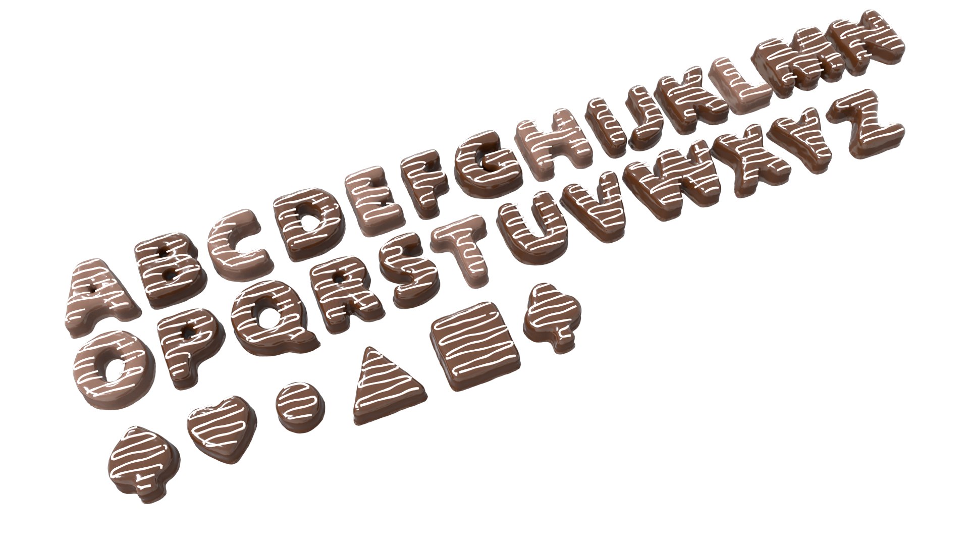 3D Chocolate Alphabet - TurboSquid 1684035