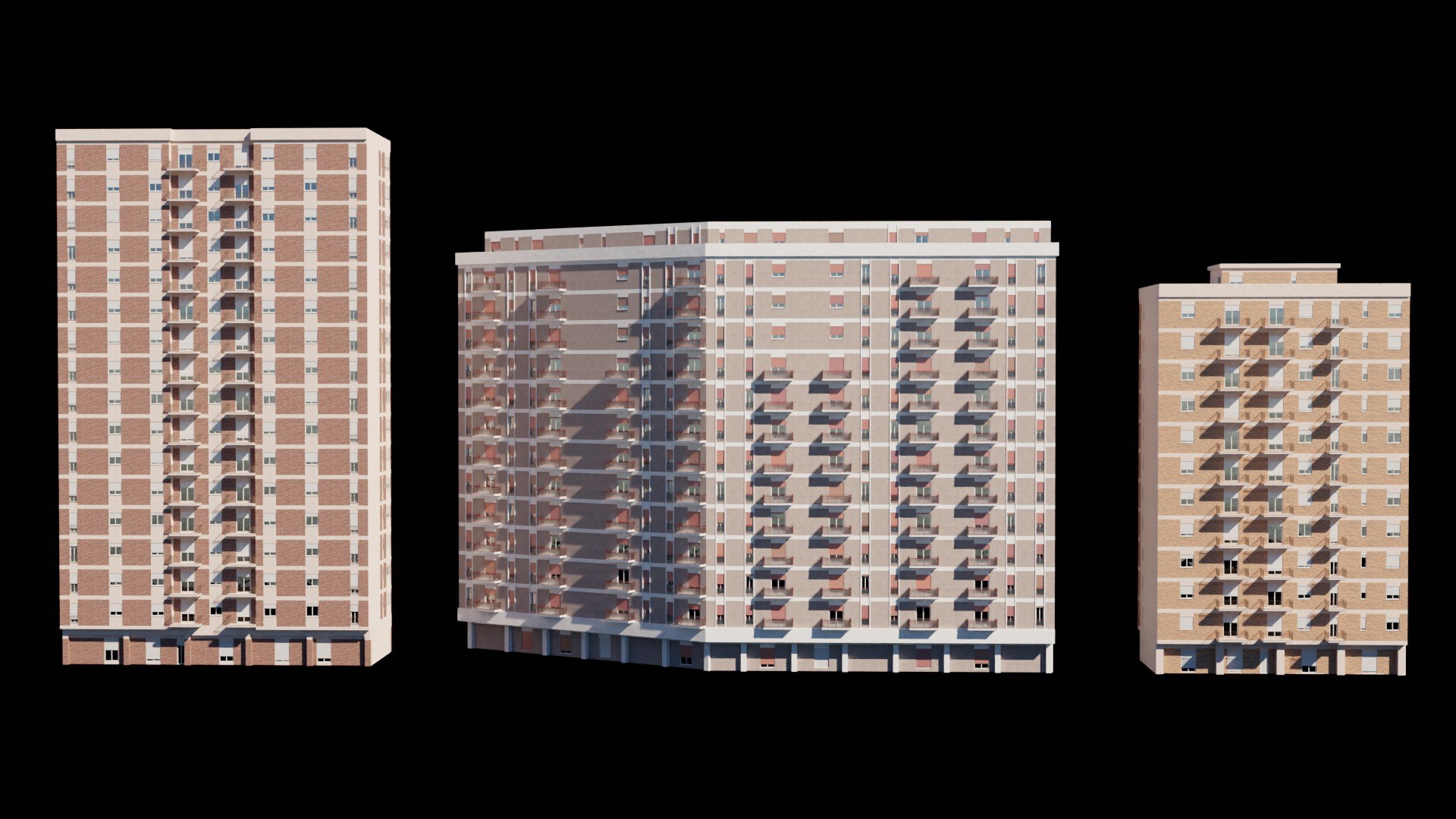 3D Model Modular Residential Building Pack - TurboSquid 2114563