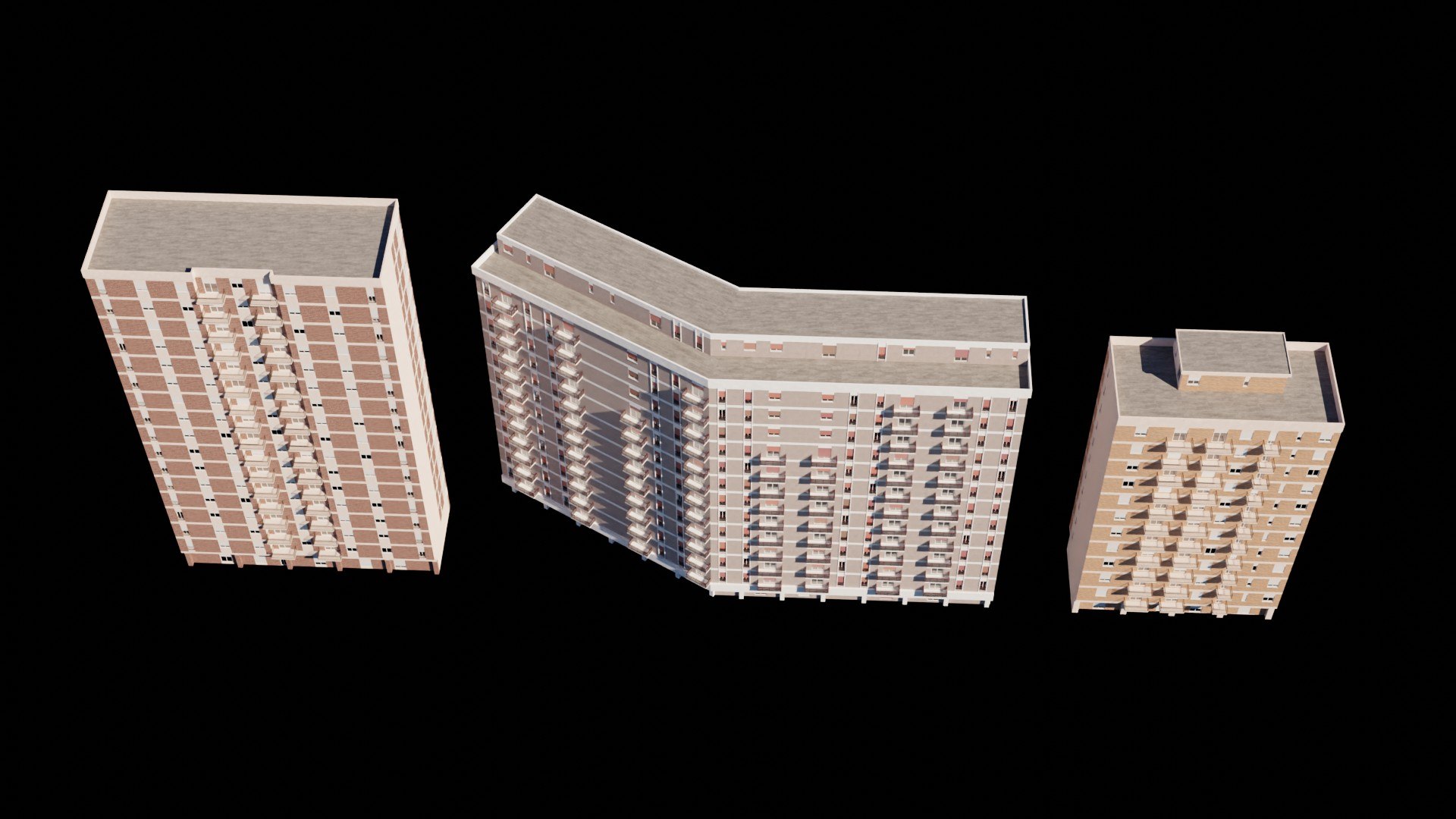 3D Model Modular Residential Building Pack - TurboSquid 2114563