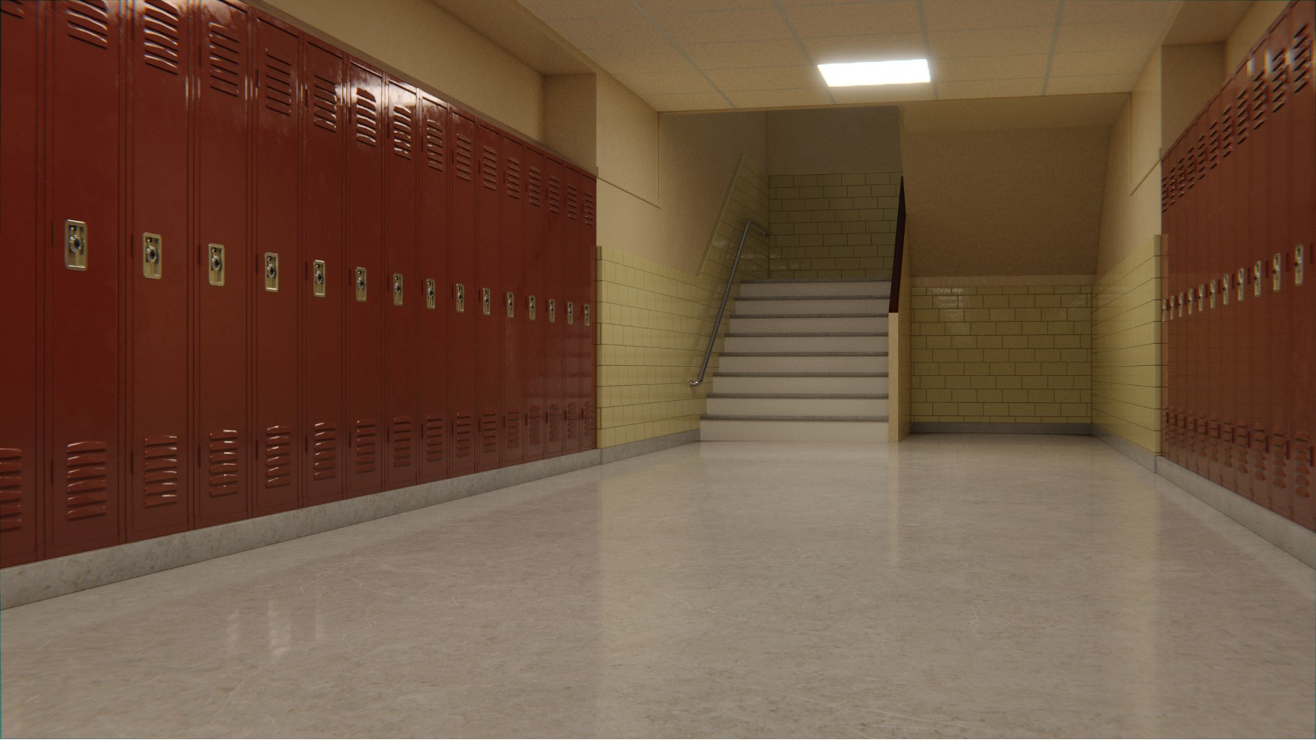 School Hallway 3d Scene Model - TurboSquid 1984101