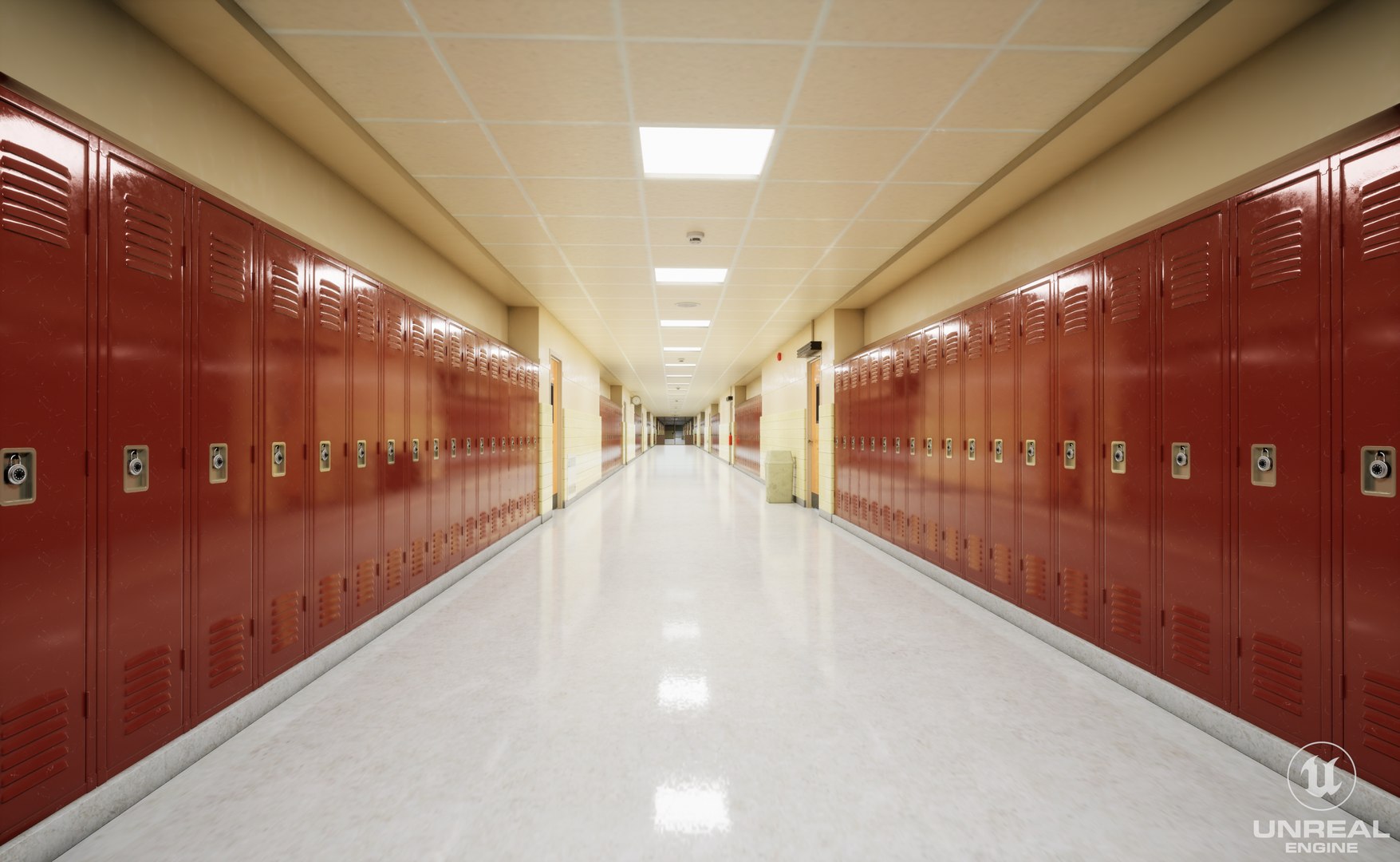 School Hallway 3d Scene Model - TurboSquid 1984101