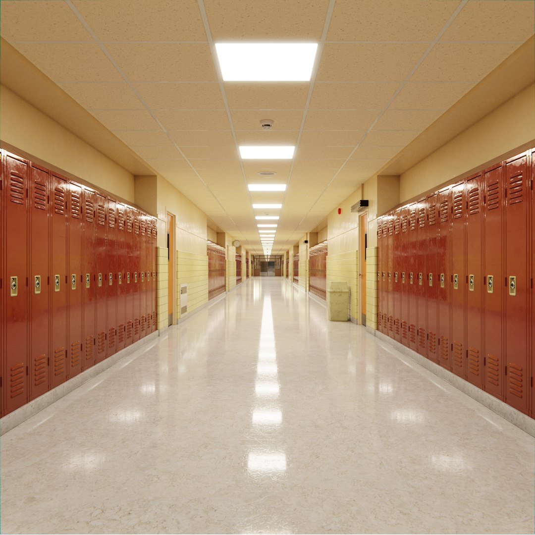 School Hallway 3d Scene Modelo 3D - TurboSquid 1984101
