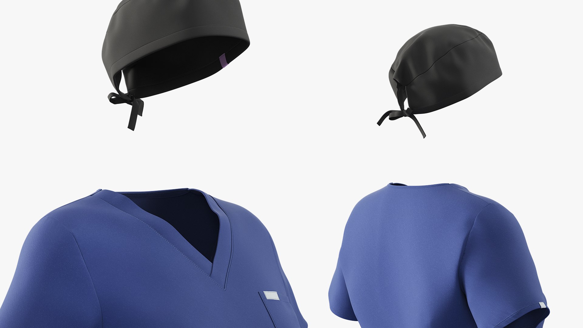 3D Model Healthcare Uniform Set For Woman Navy - TurboSquid 2507343