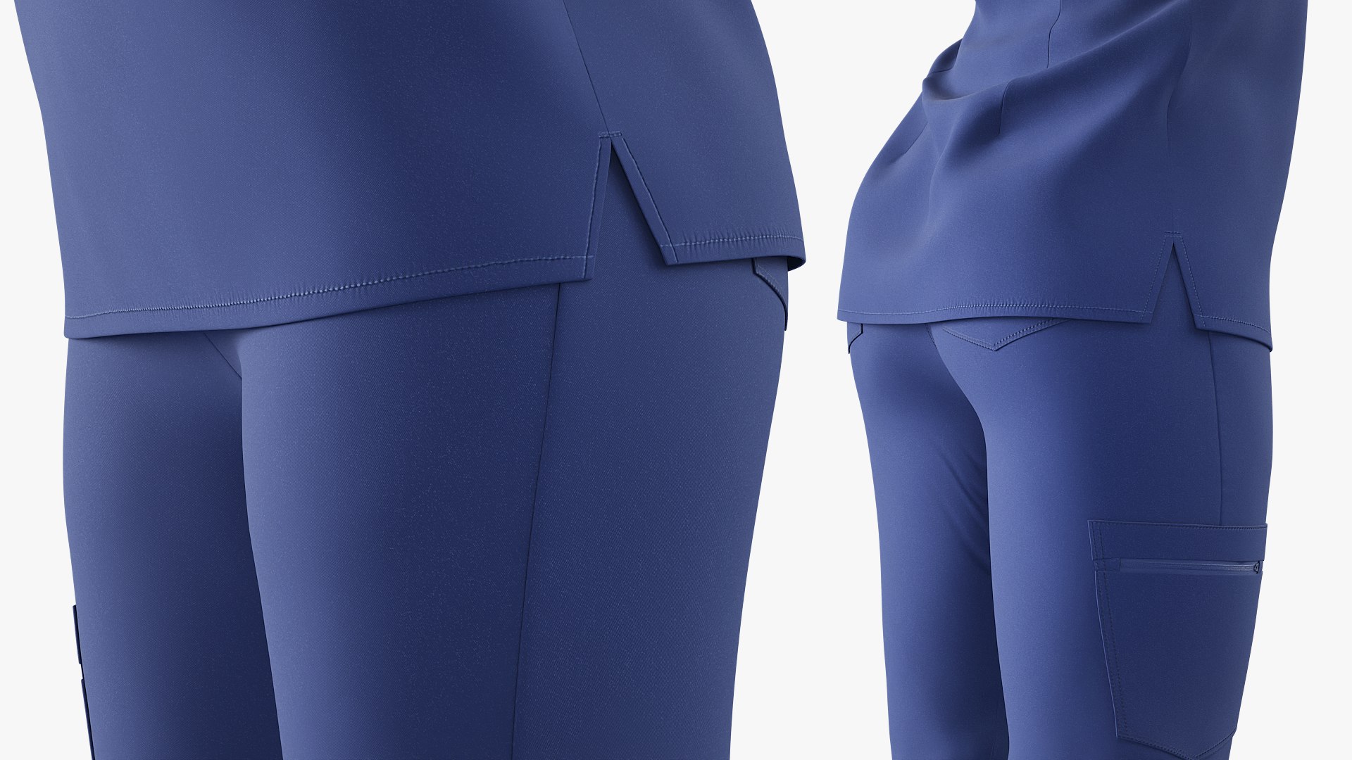 3D Model Healthcare Uniform Set For Woman Navy - TurboSquid 2507343