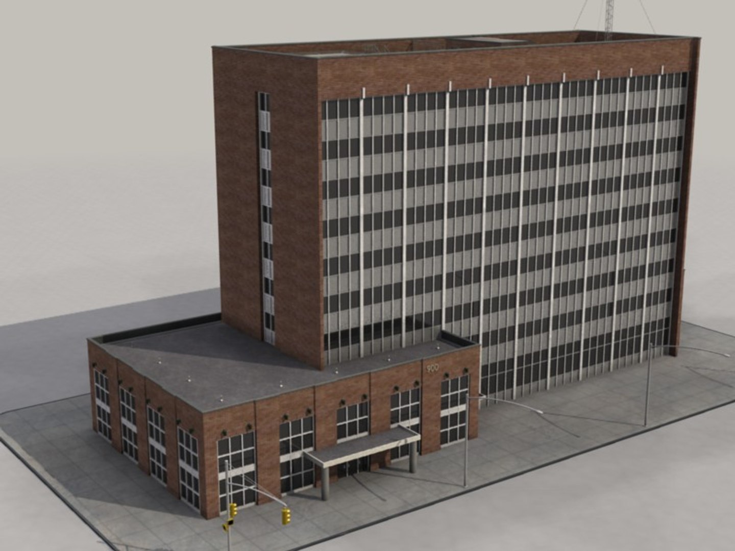 Office Block 3d Model