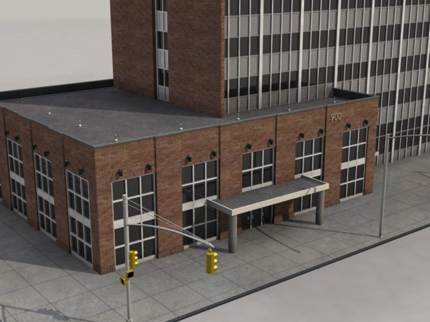 Office Block 3d Model