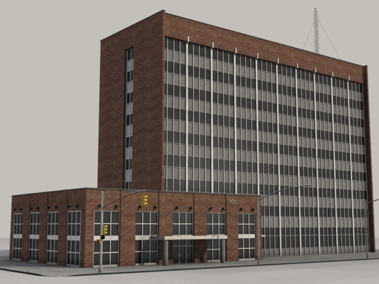 Office Block 3d Model