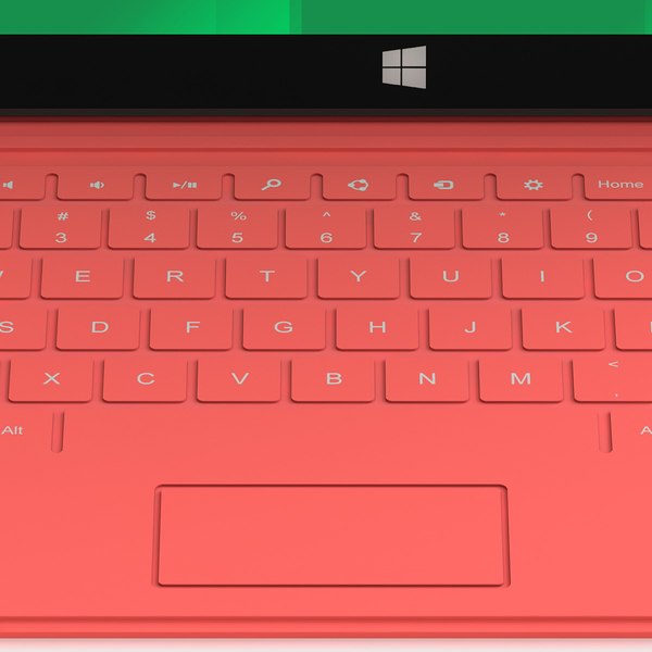 3d model orange microsoft surface tablet