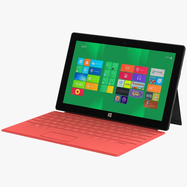 3d model orange microsoft surface tablet