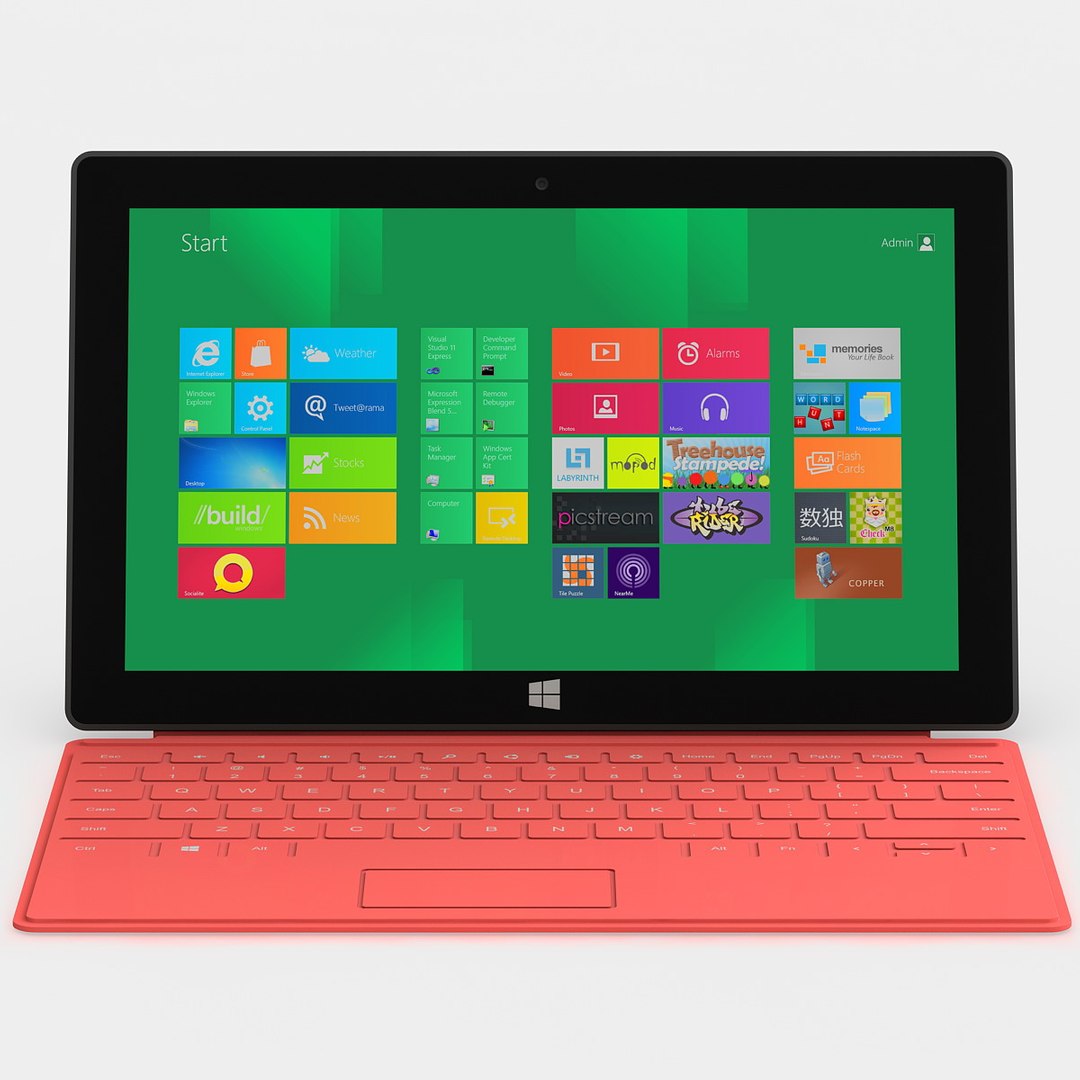 3d Model Orange Microsoft Surface Tablet