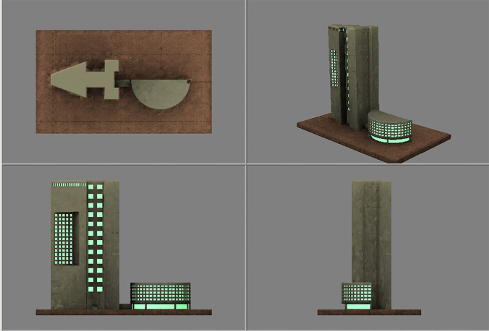 3d building bank model