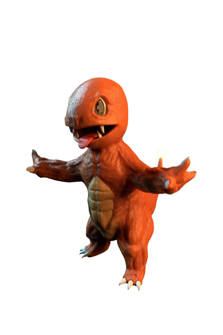 Muscular Charmander Model - TurboSquid 1431222