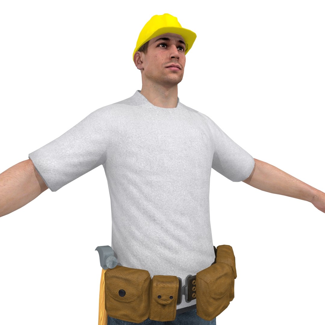 handyman worker man 3d model