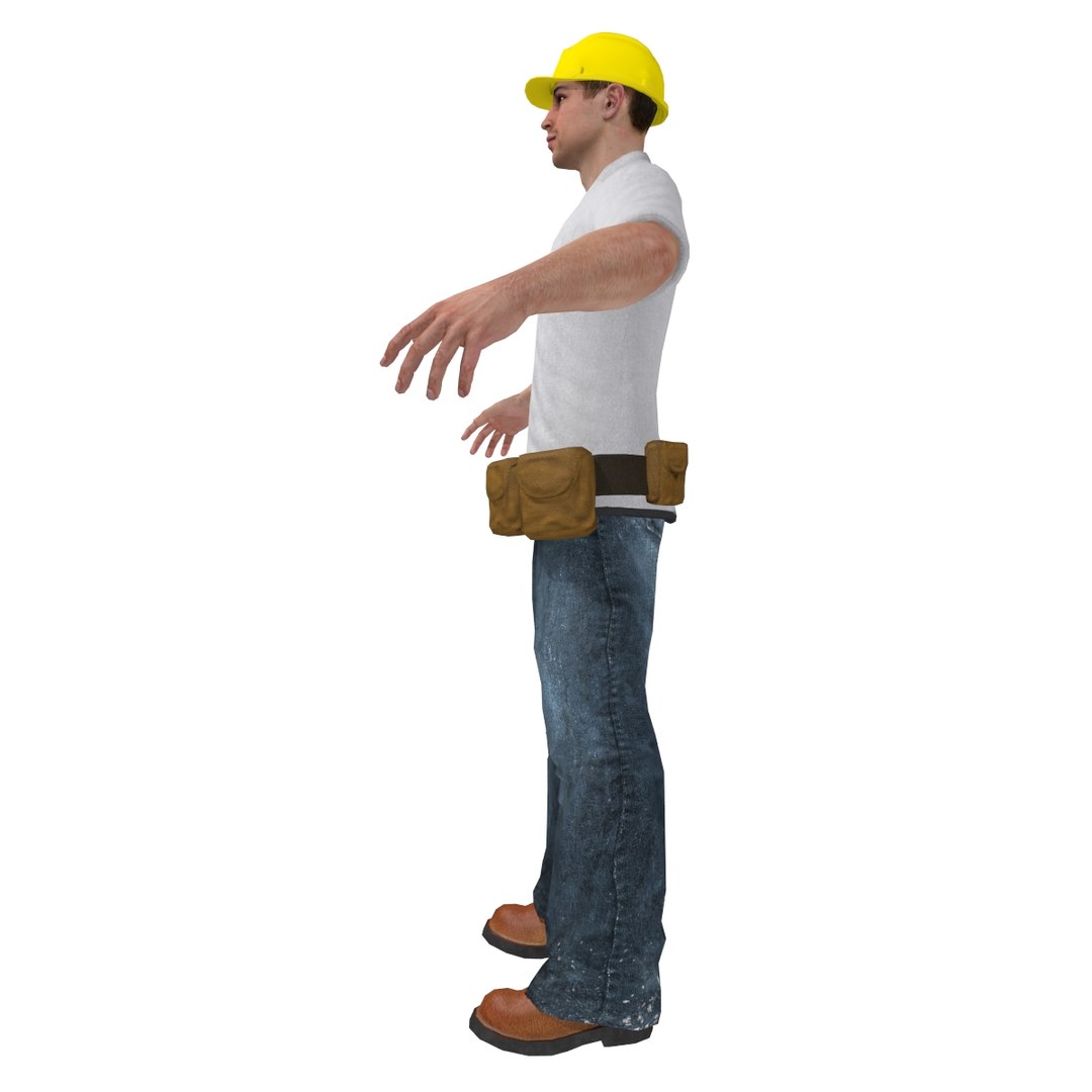 handyman worker man 3d model