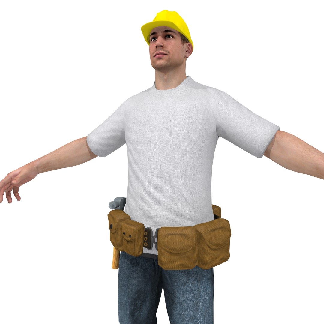 handyman worker man 3d model
