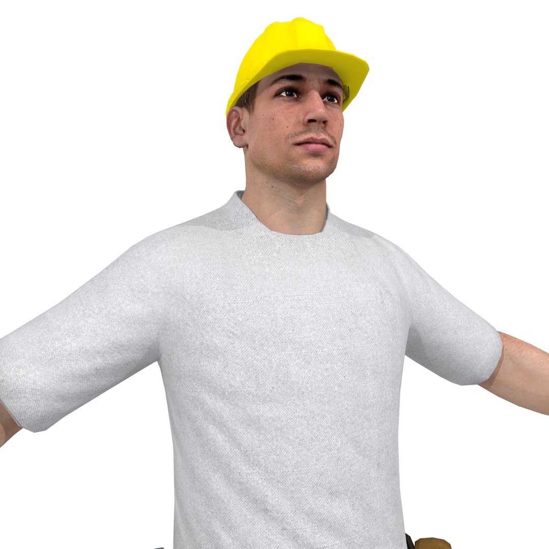 handyman worker man 3d model
