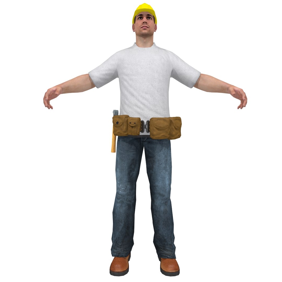 handyman worker man 3d model