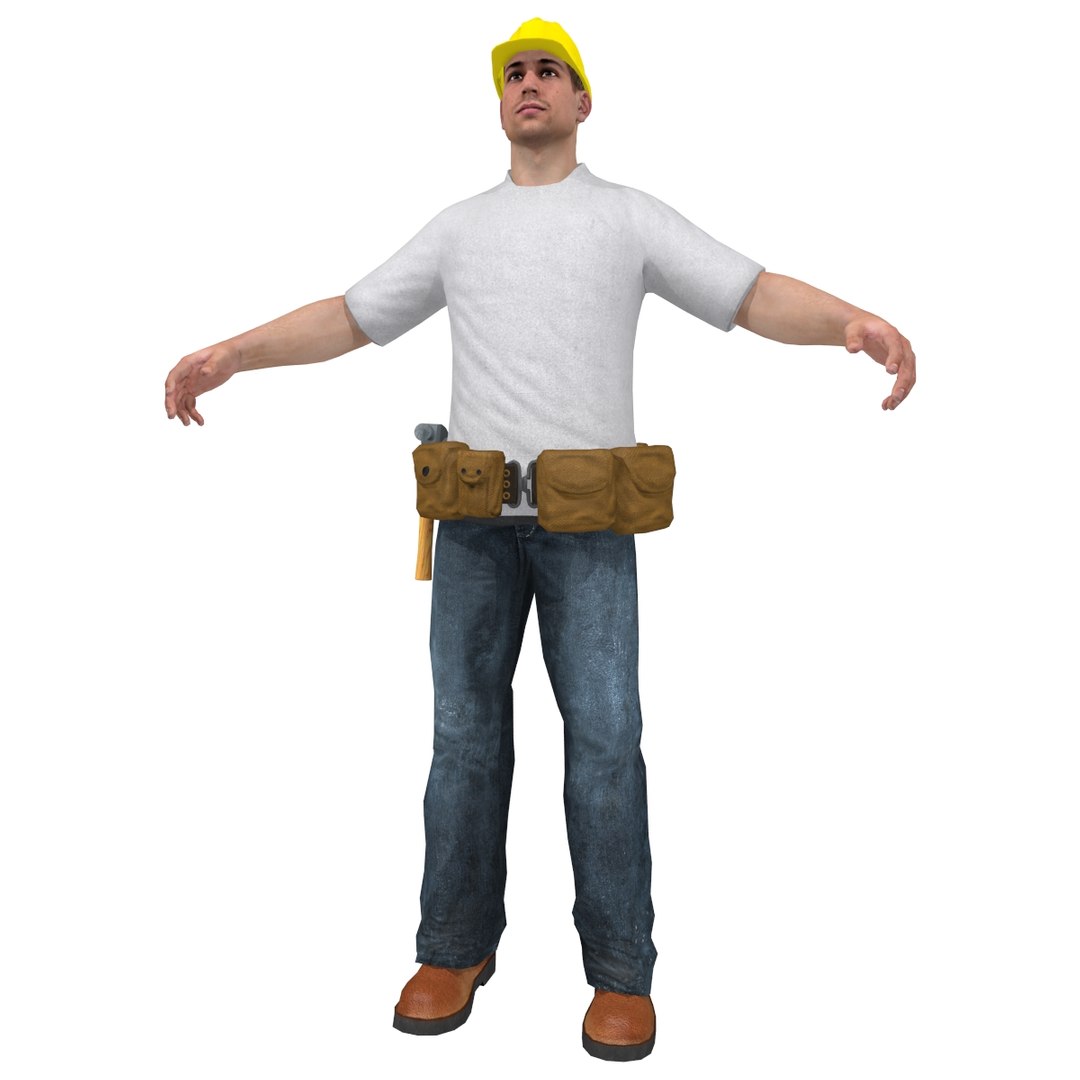 handyman worker man 3d model