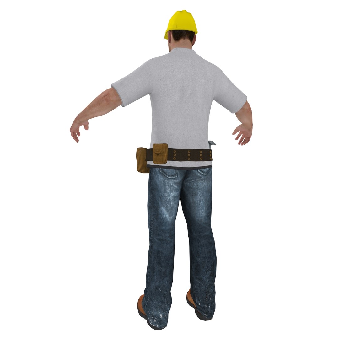 handyman worker man 3d model