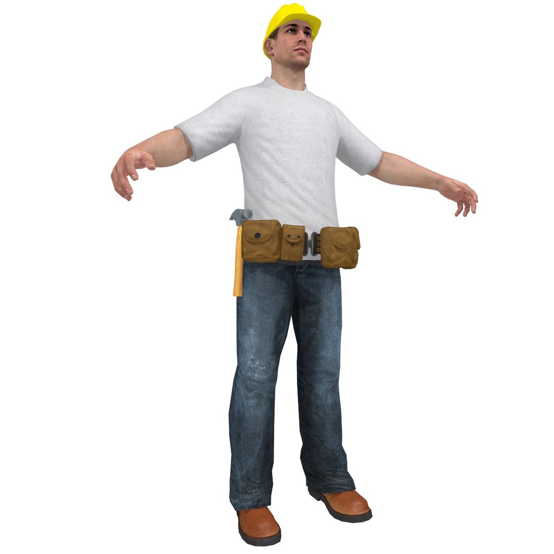 handyman worker man 3d model