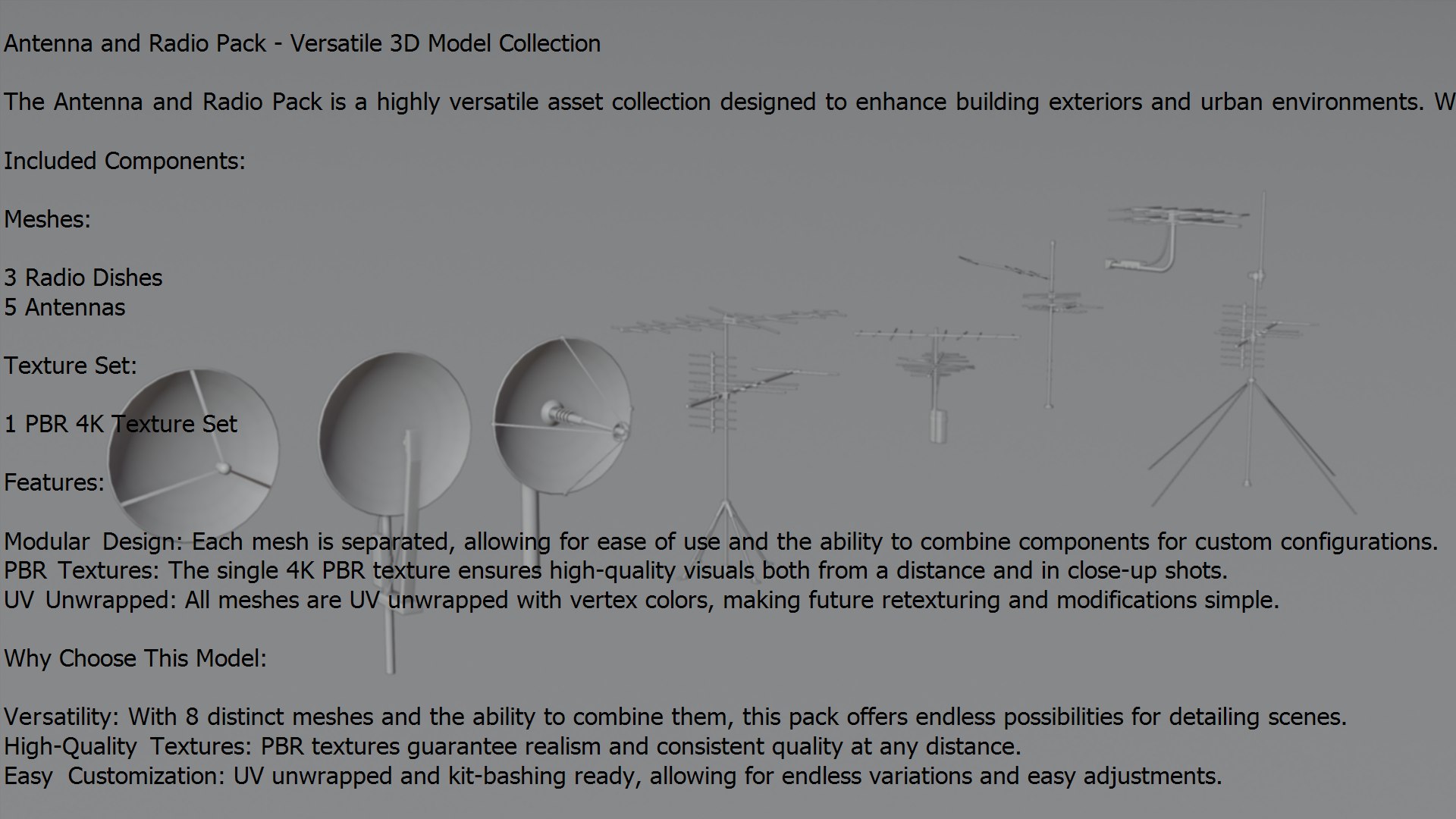 Free Antennas And Radio Dishes Asset Pack Model - TurboSquid 2479976