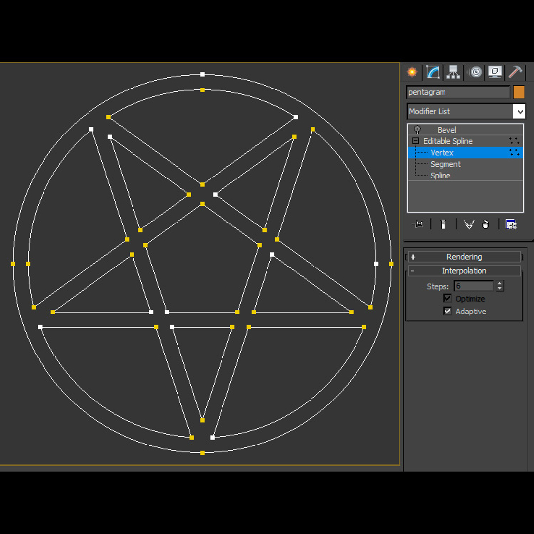3d inverted pentagram model