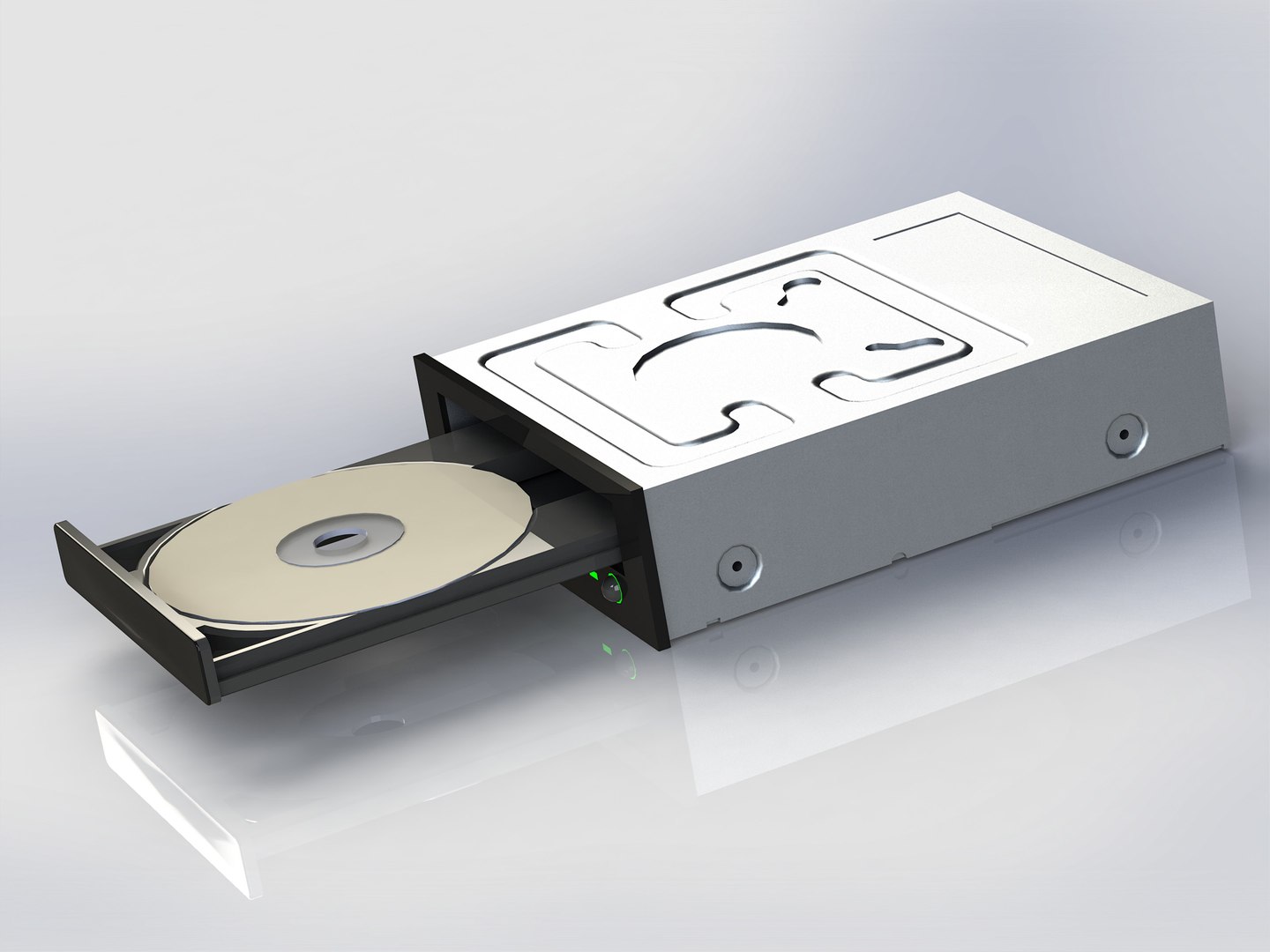 3d Compact Disk Drive Open Model