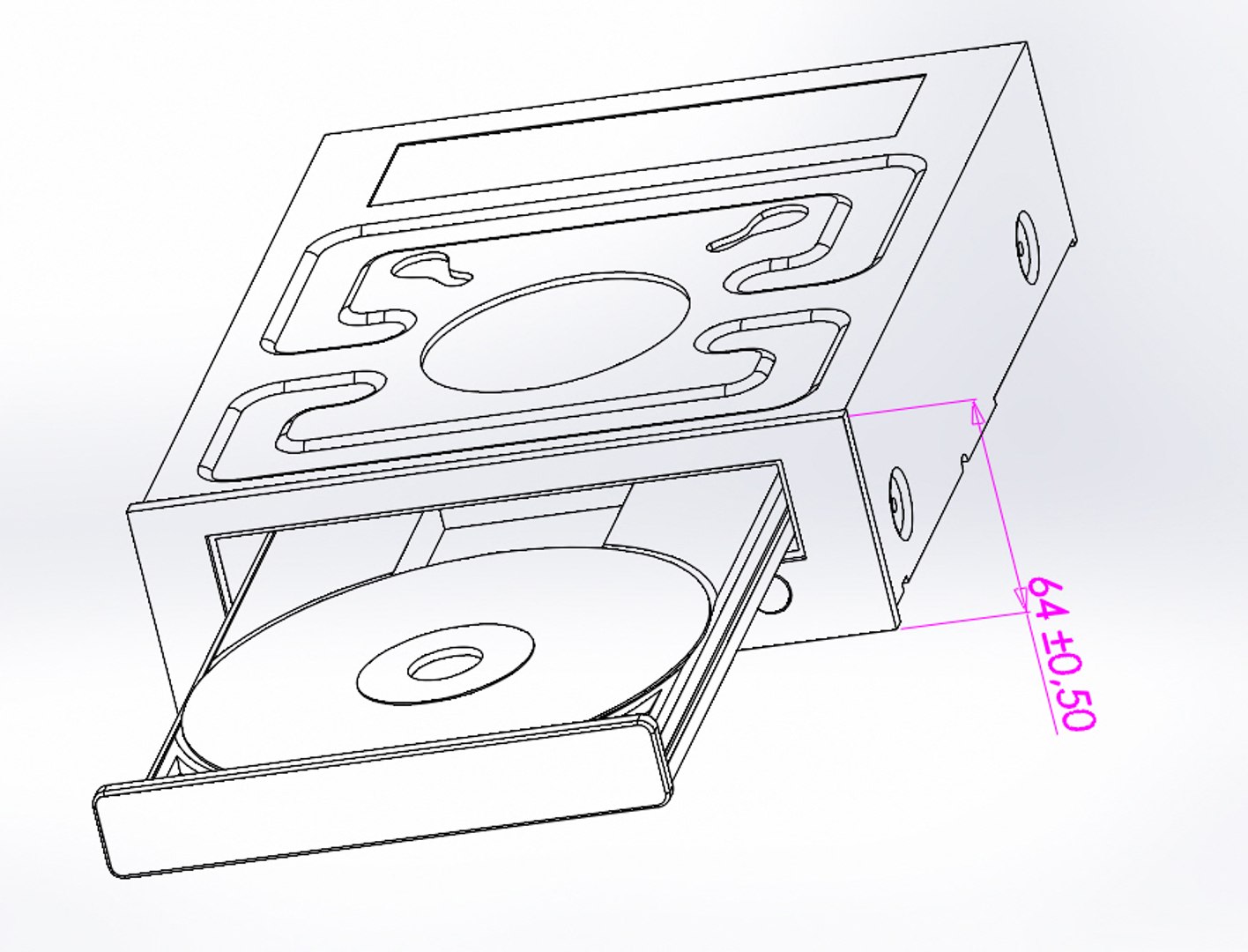 3d Compact Disk Drive Open Model