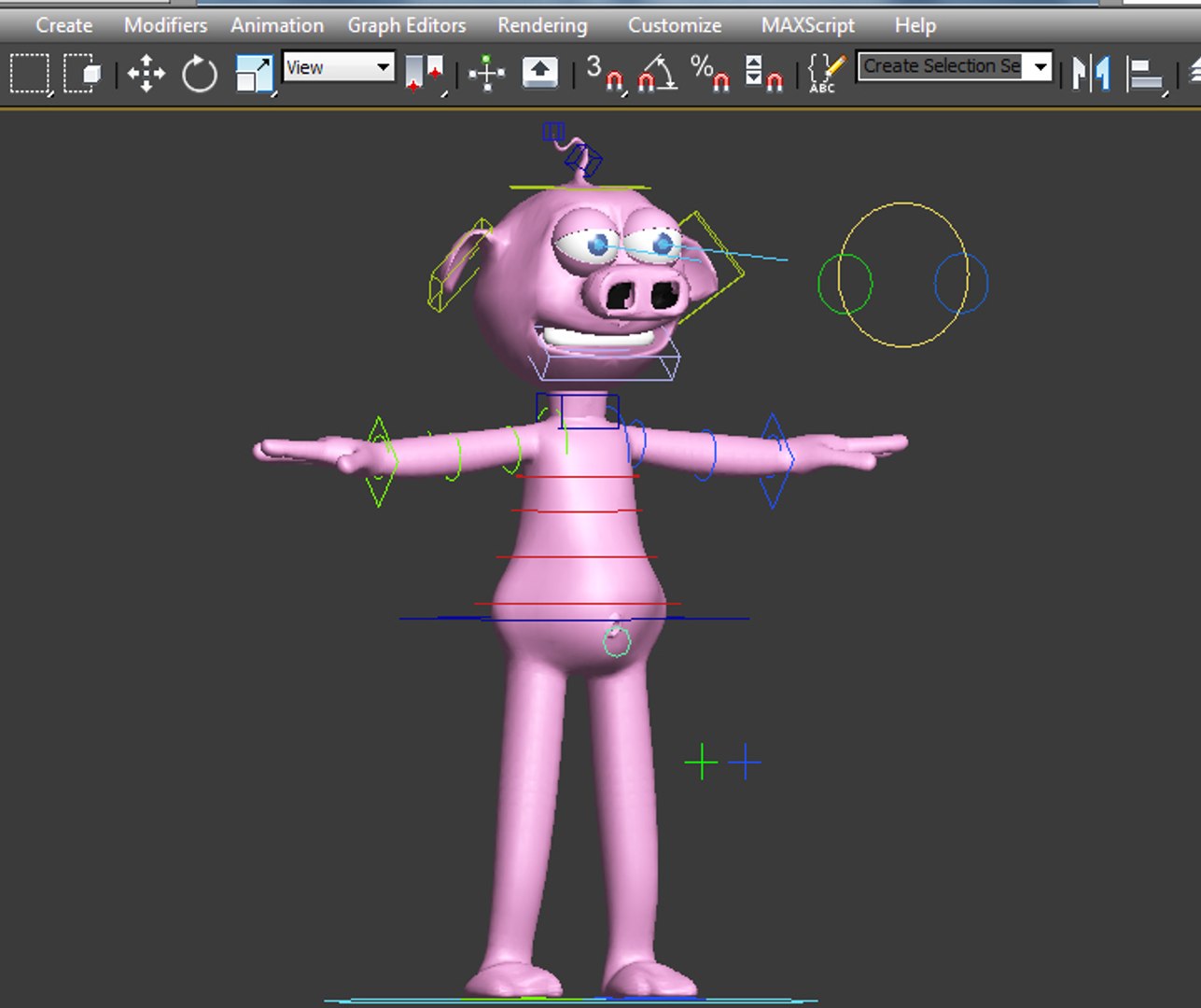 Cute cartoon pig rig 3D model | 1147070 | TurboSquid