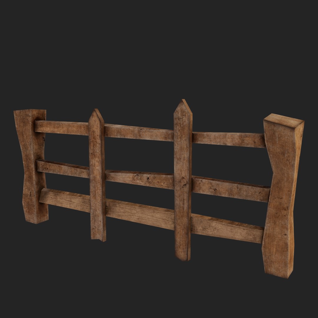 3D Wooden Fence Low Poly Model - TurboSquid 2157902