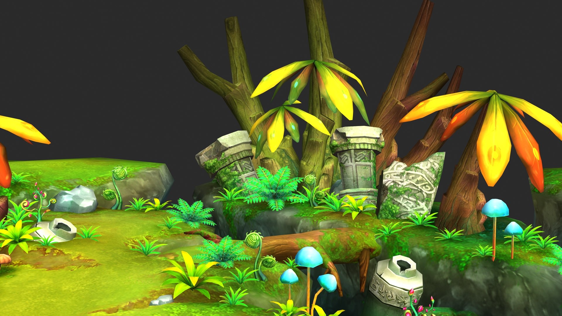 Forest Cartoon Low-poly 3D Model - TurboSquid 1746254