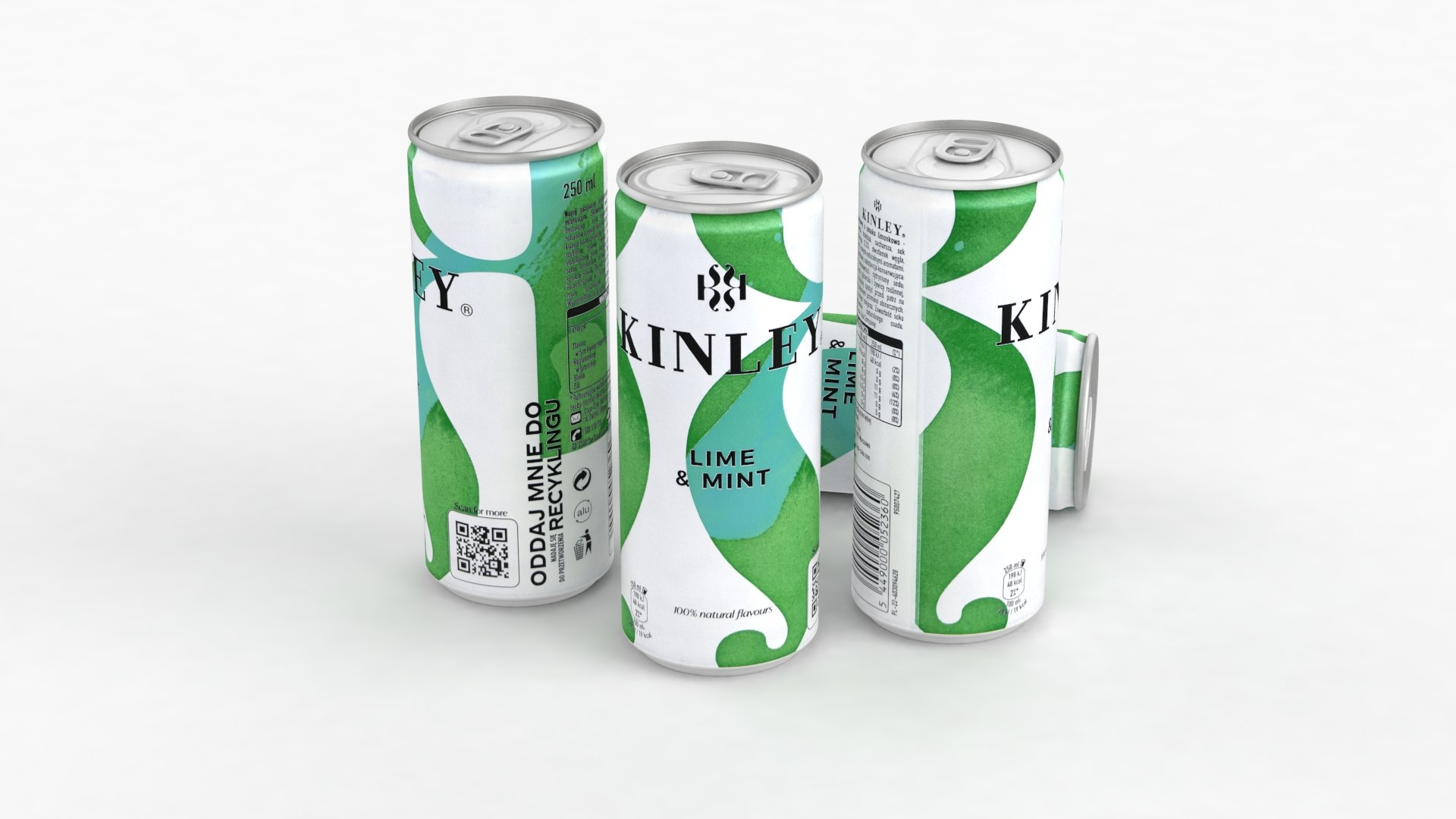 3D Beverage Can Kinley Lime Mint 330ml 2023 Model - TurboSquid 2121347