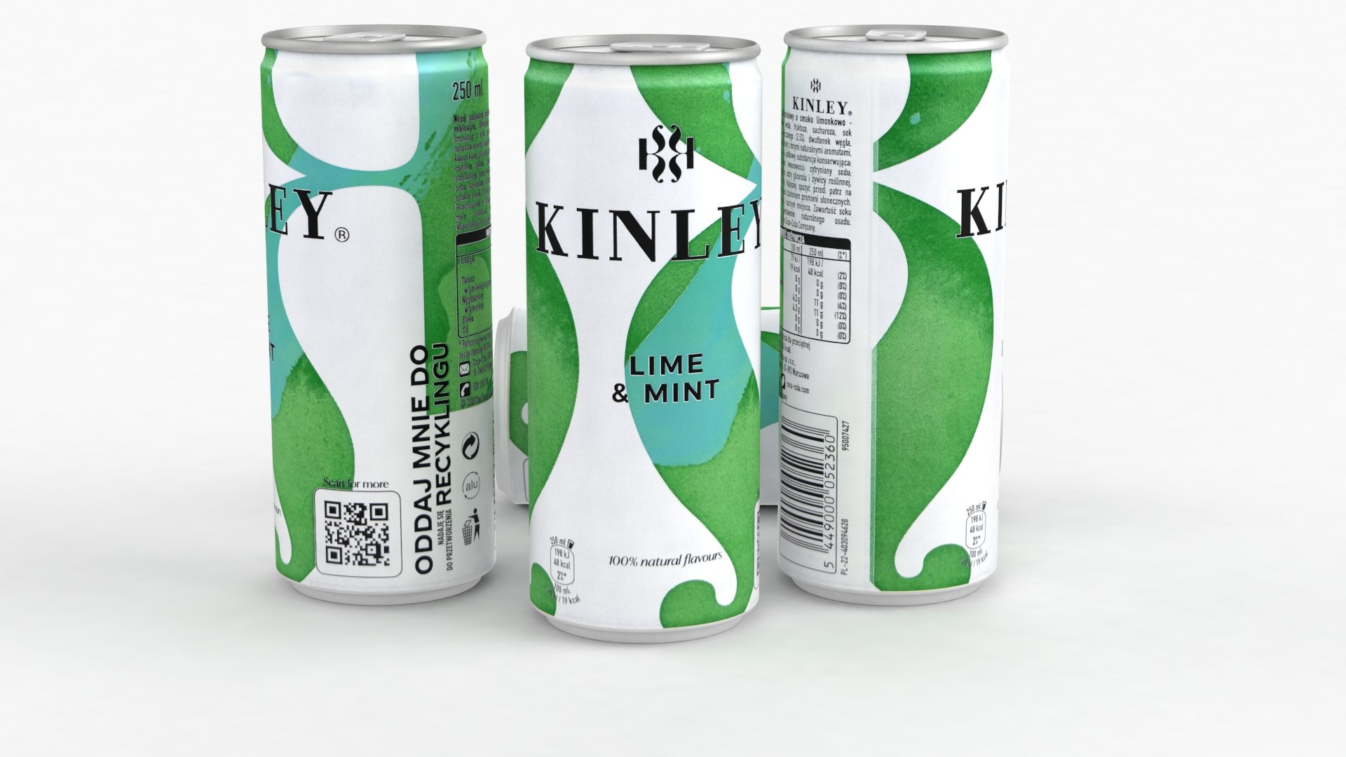 3D Beverage Can Kinley Lime Mint 330ml 2023 Model - TurboSquid 2121347