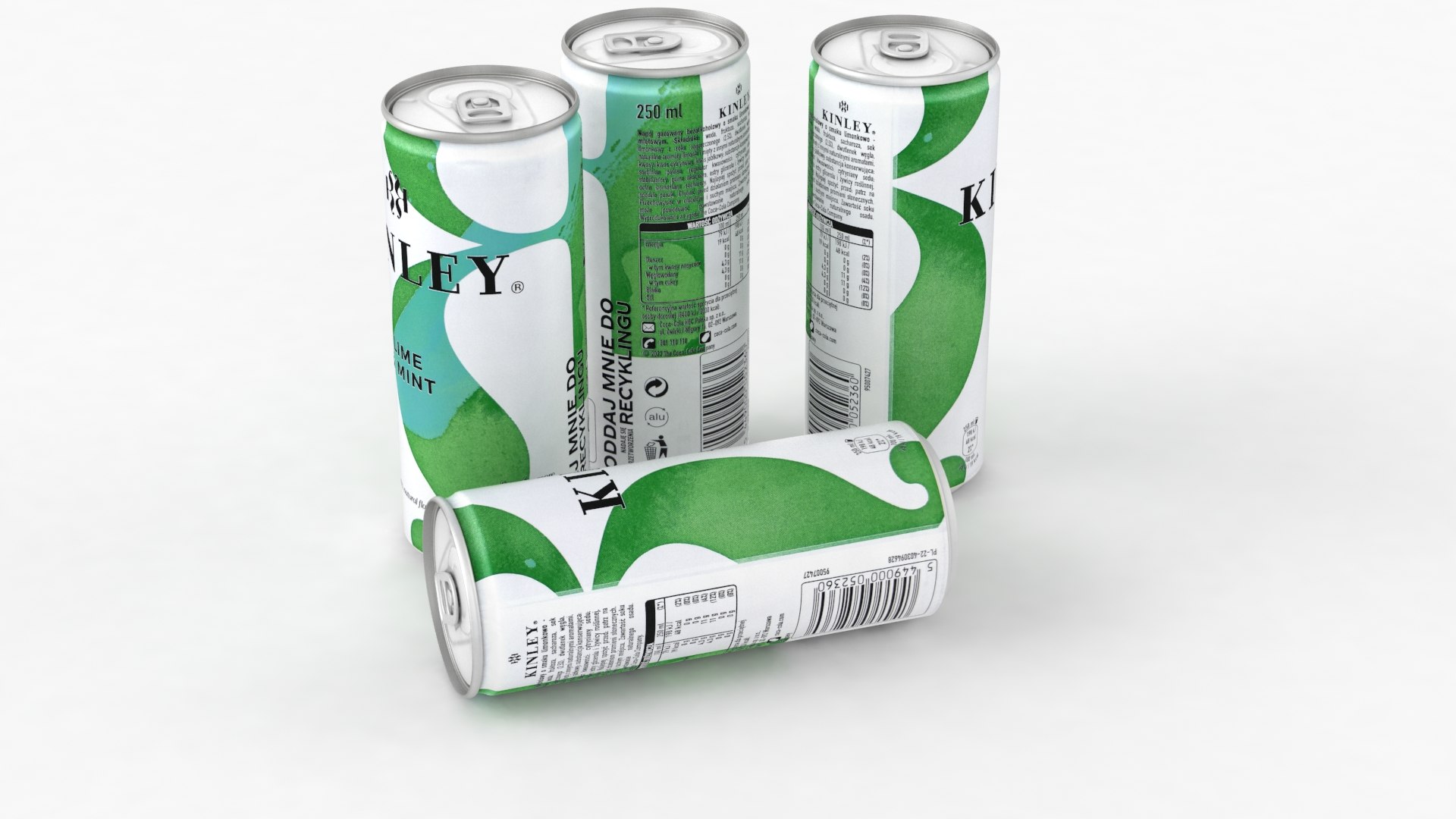 3D Beverage Can Kinley Lime Mint 330ml 2023 Model - TurboSquid 2121347