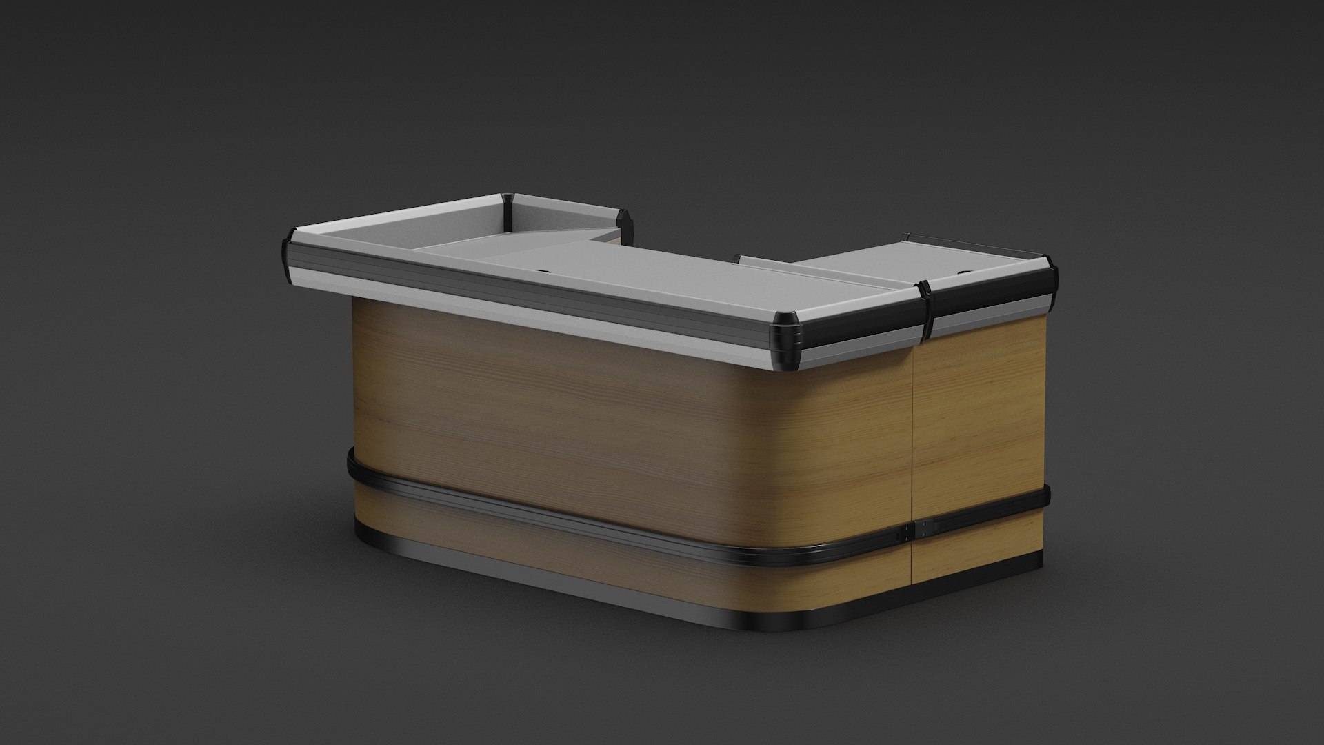 Store Checkout Counter Light Wood Model - TurboSquid 2073171