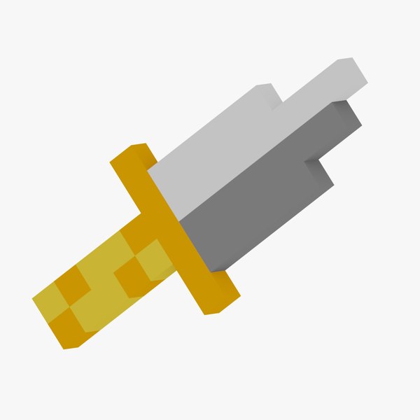 modelo 3d Dagger 8 bit low poly game asset - TurboSquid 1945415