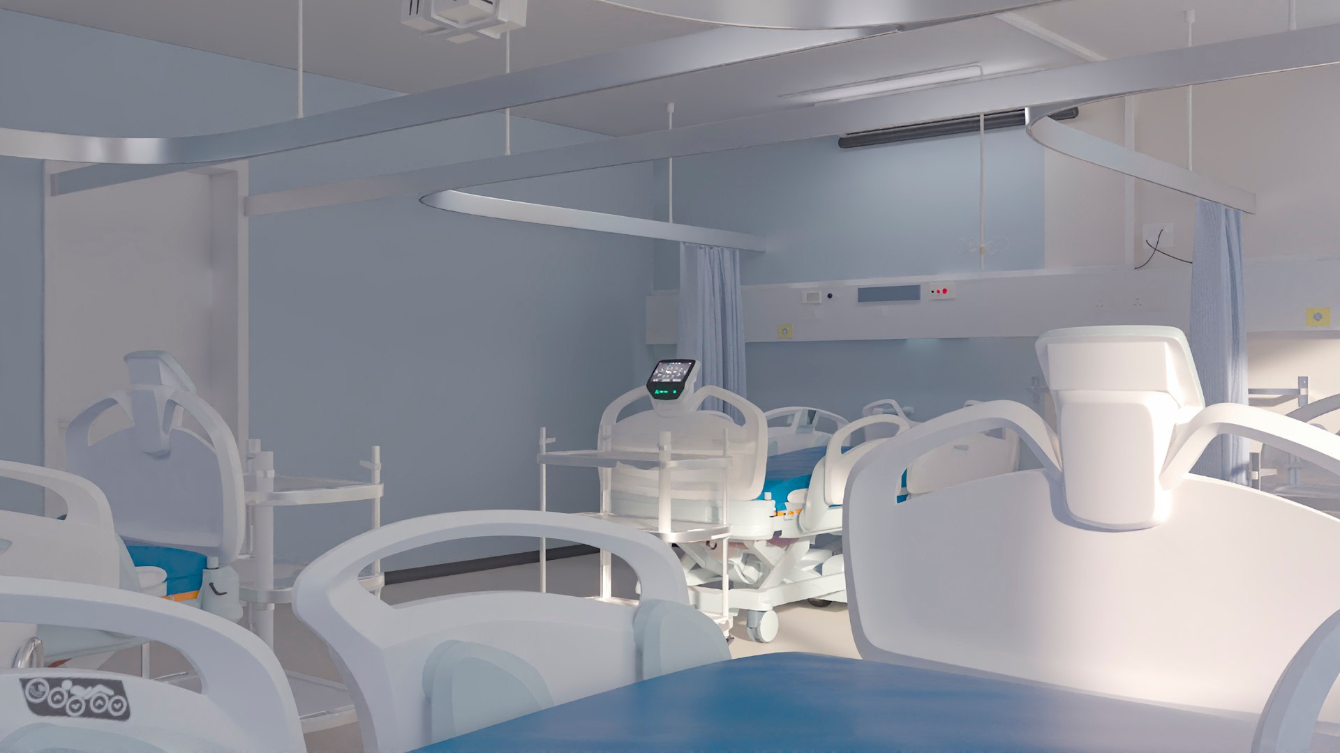 Four People Hospital Room Interior 3D Model - TurboSquid 2265689