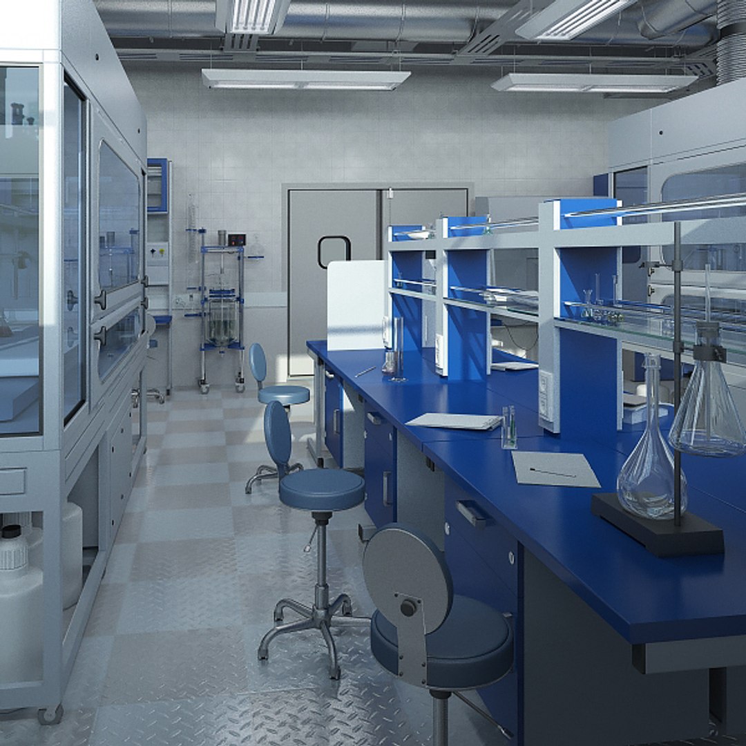 3d Scene Laboratory Equipment Hd Model