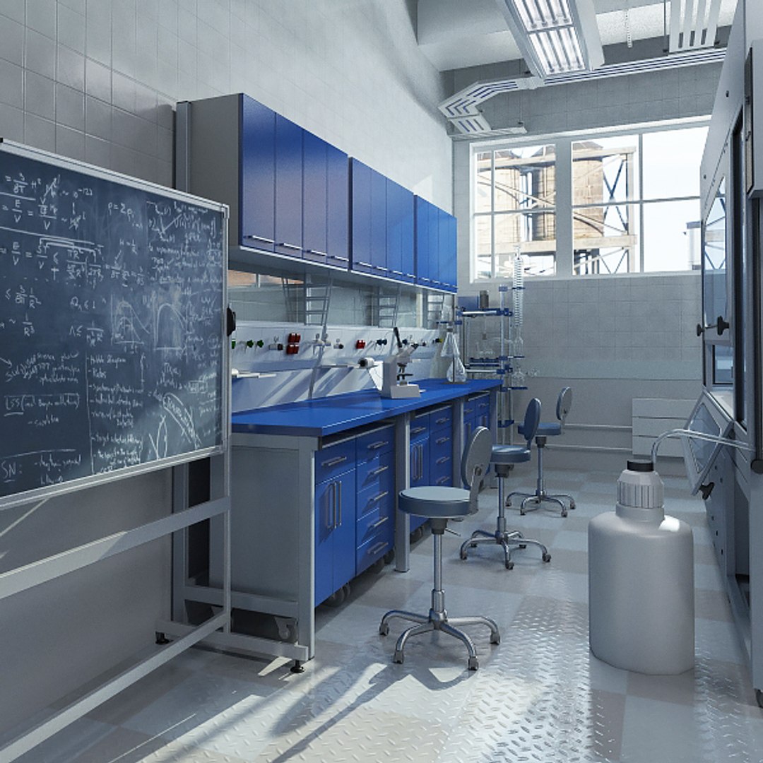 3d Scene Laboratory Equipment Hd Model