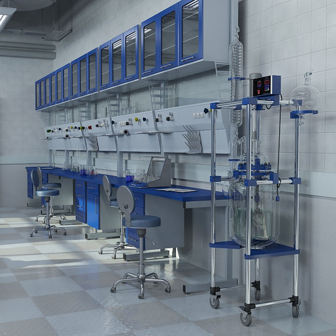 3d Scene Laboratory Equipment Hd Model