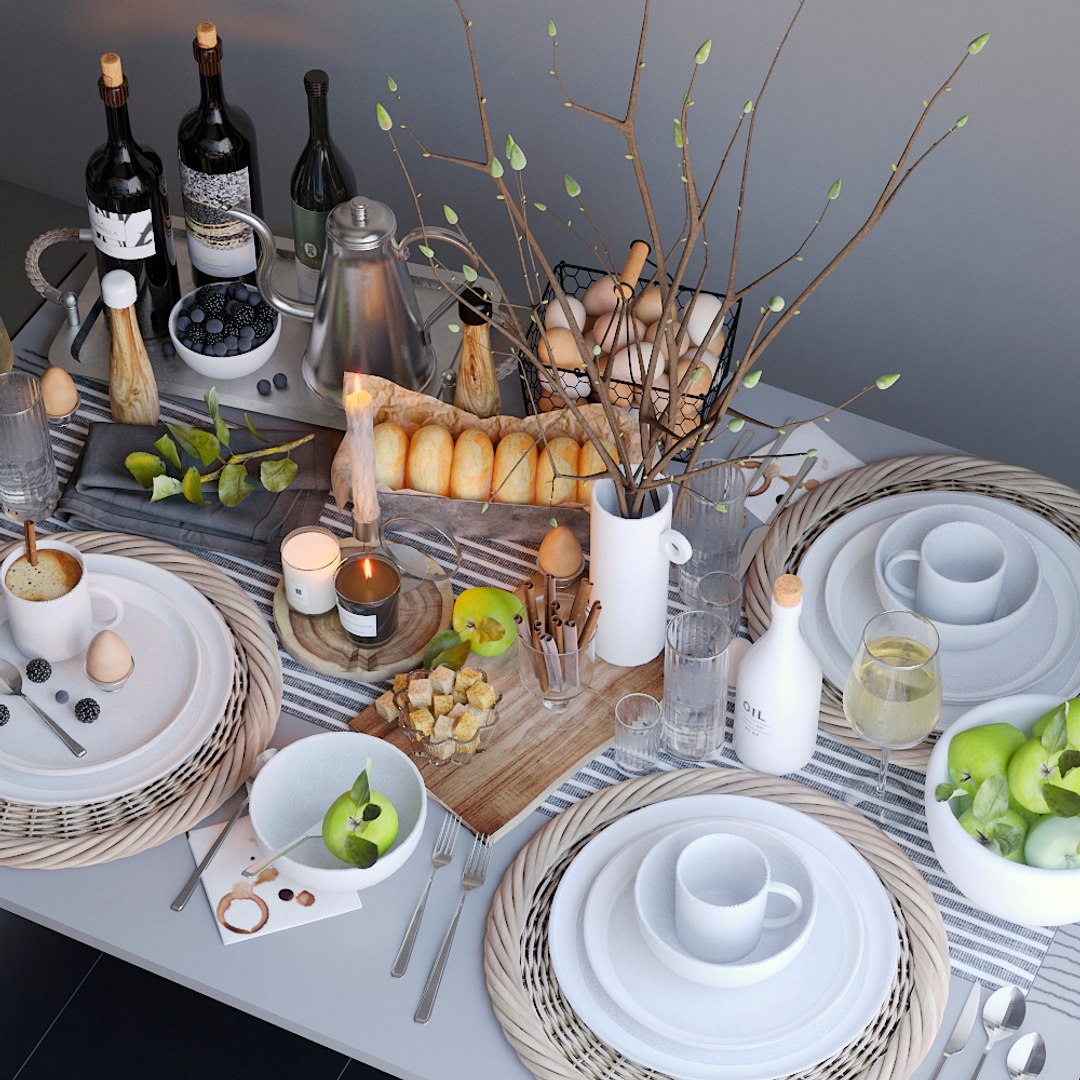 Table Setting 3D Model - TurboSquid 1398686
