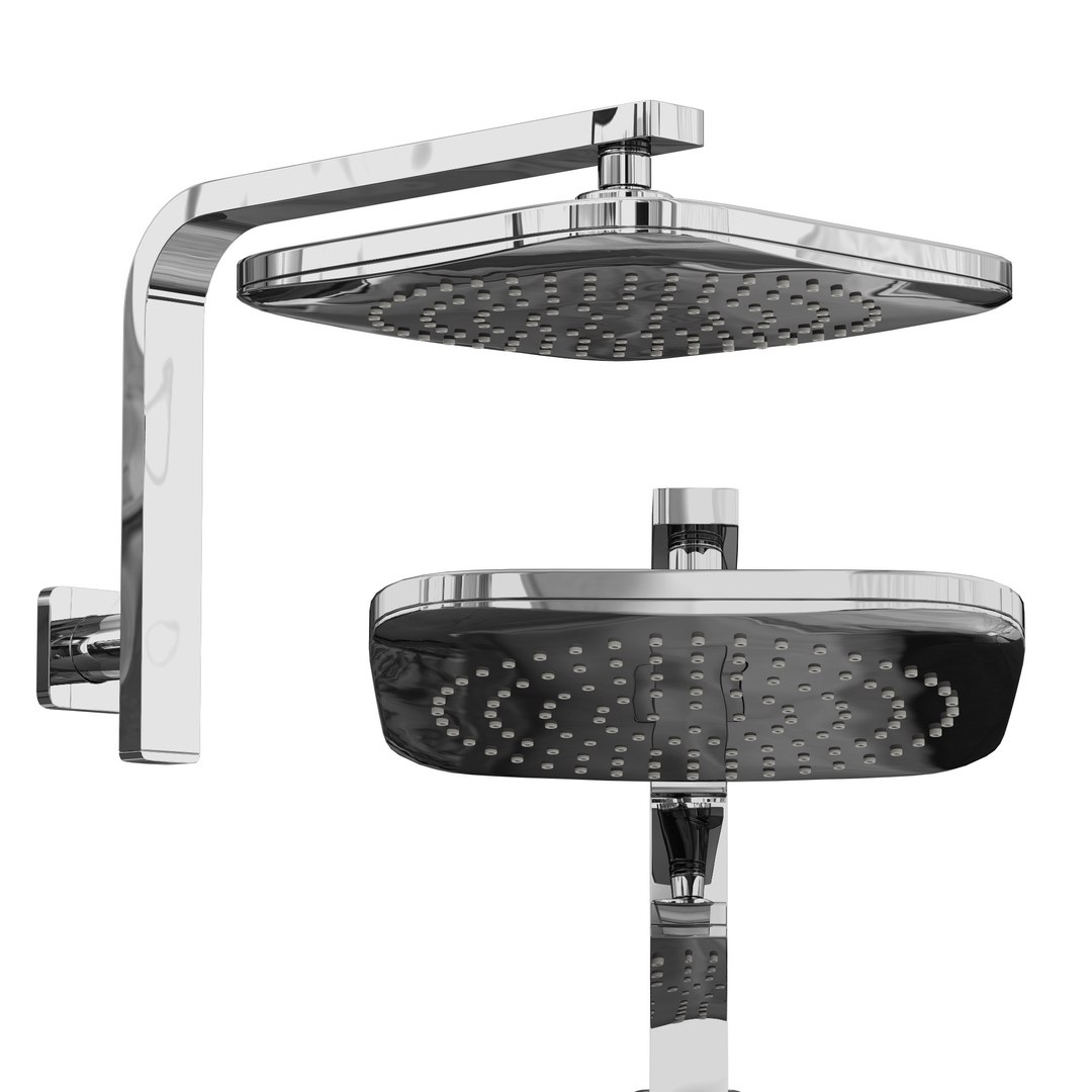 Nuage High-Rise Shower Arm And Rose Model - TurboSquid 2398553