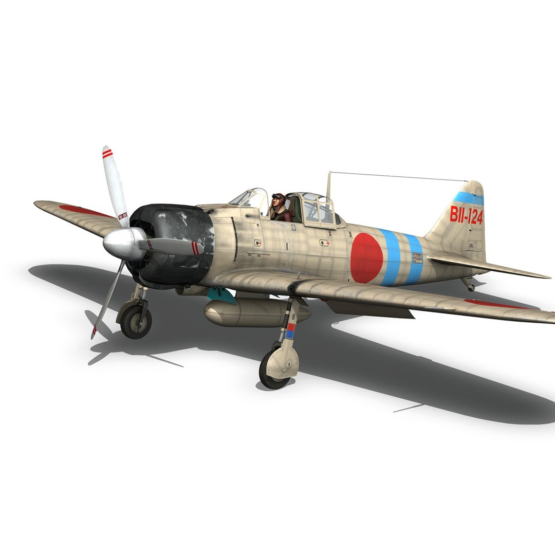 Mitsubishi A6m2 Zero Aircraft Carrier 3d Lwo